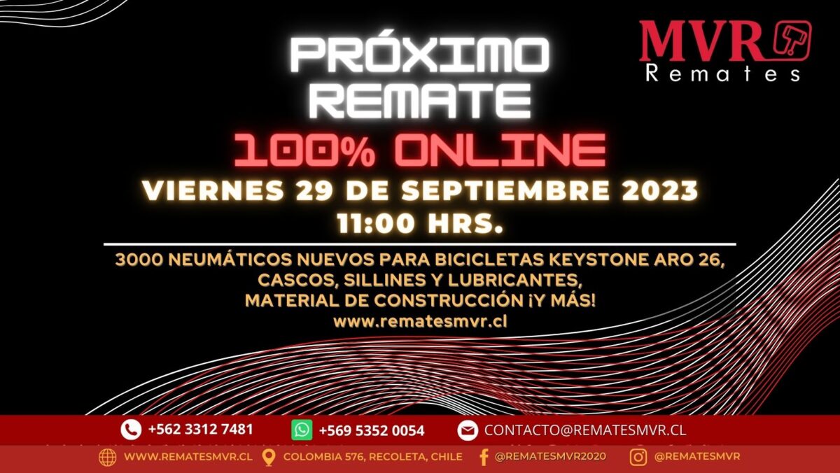 REMATE ONLINE 29 DE SEPTIEMBRE 2023 - Remates MVR